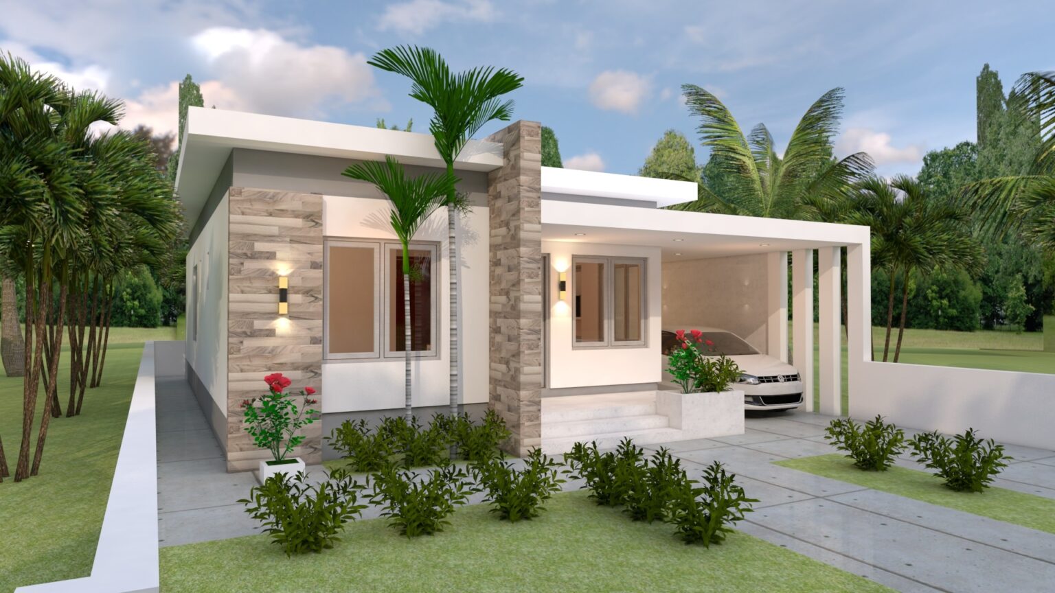 House Design 10x13 with 3 Bedrooms Full Plans - House Plans 3D