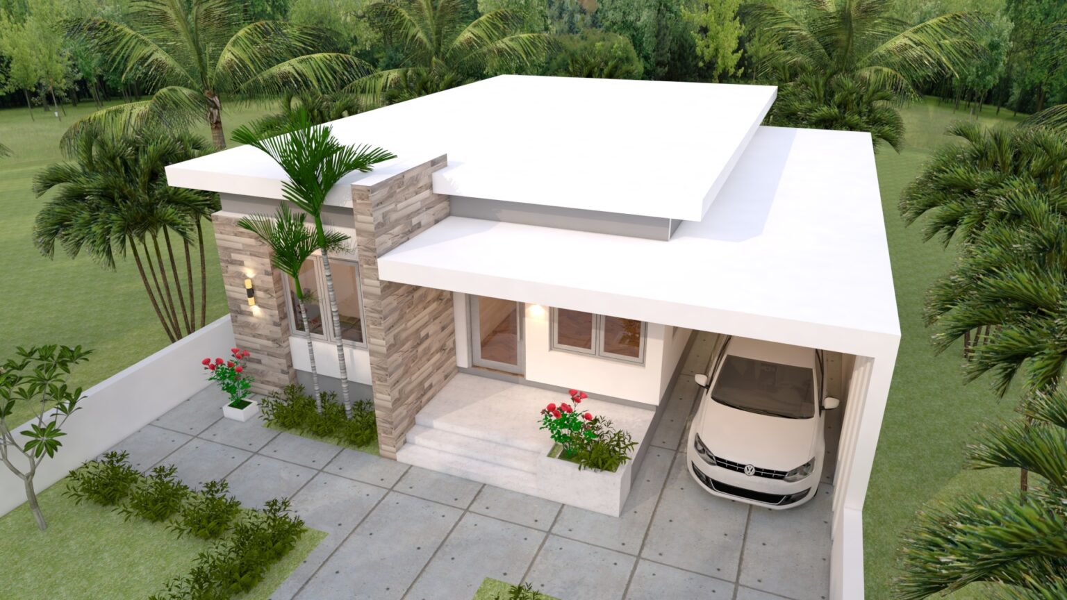 House Design 10x13 with 3 Bedrooms Full Plans - House Plans 3D