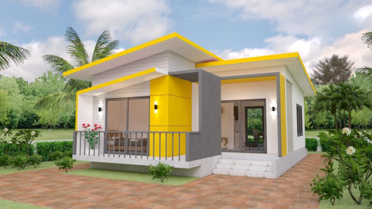 House Design 10x10 with 3 Bedrooms full interior - House Plans 3D