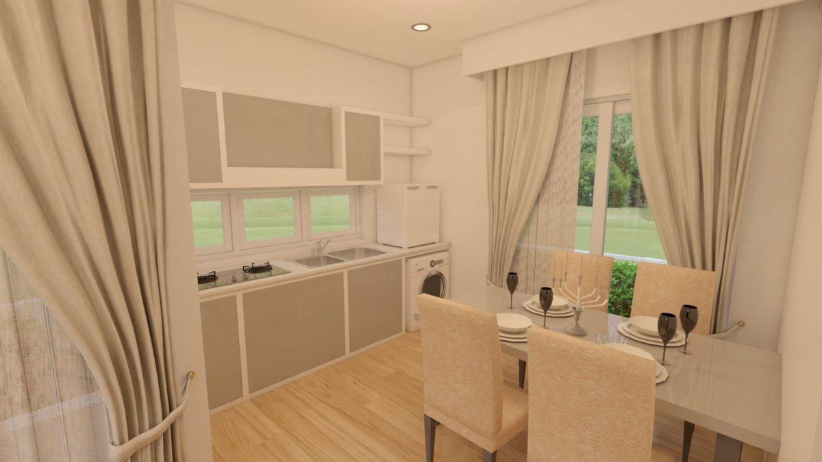 Small House Design 7x7 with 2 Bedrooms - House Plans 3D