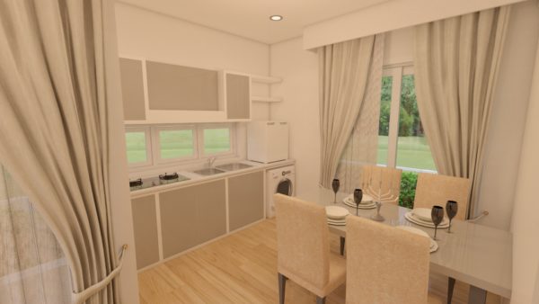 Small House Design 7x7 with 2 Bedrooms - House Plans 3D