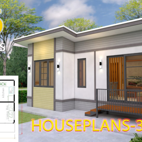 Small House Design 7x7 with 2 Bedrooms - House Plans 3D
