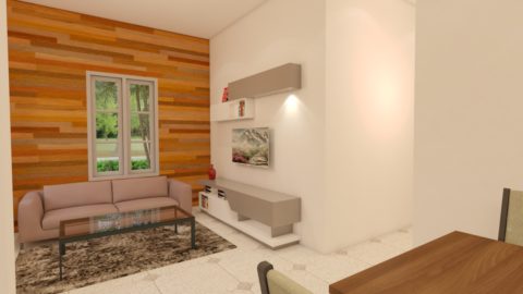 House Design 6x8 with 2 Bedrooms Hip roof - House Plans 3D