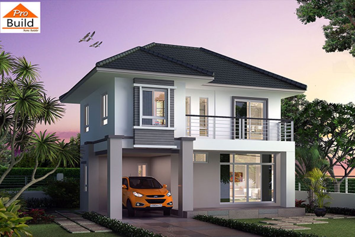 House design 8.8x8.5 with 3 Bedrooms - House Plans 3D