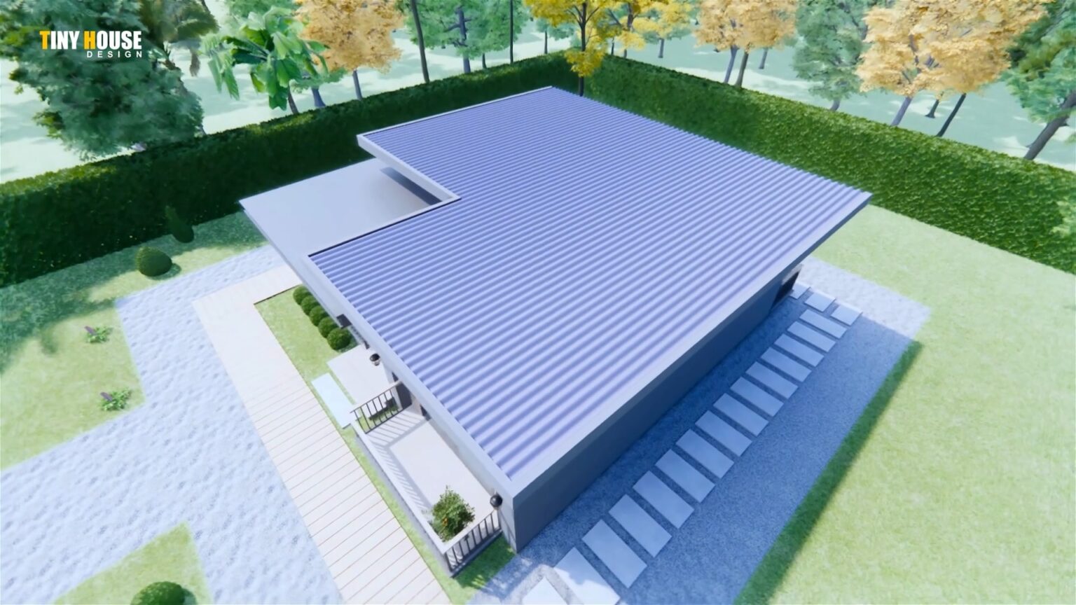 Beautiful Small House 8x8 m House Design (2Bedroom) - House Plans 3D