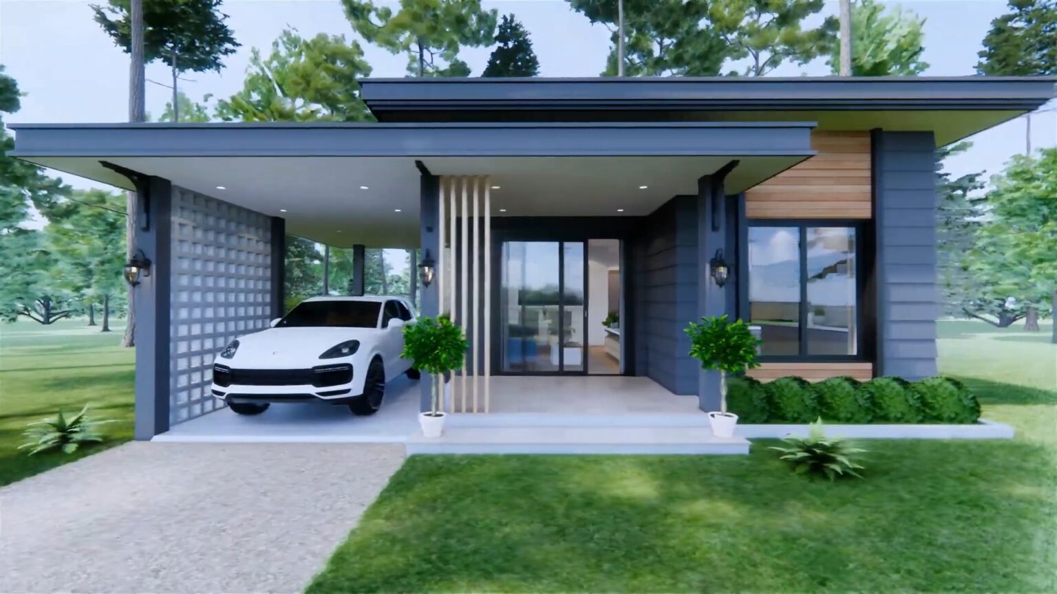 Beautiful Small House 9x10 m Simple life with small house - House Plans 3D