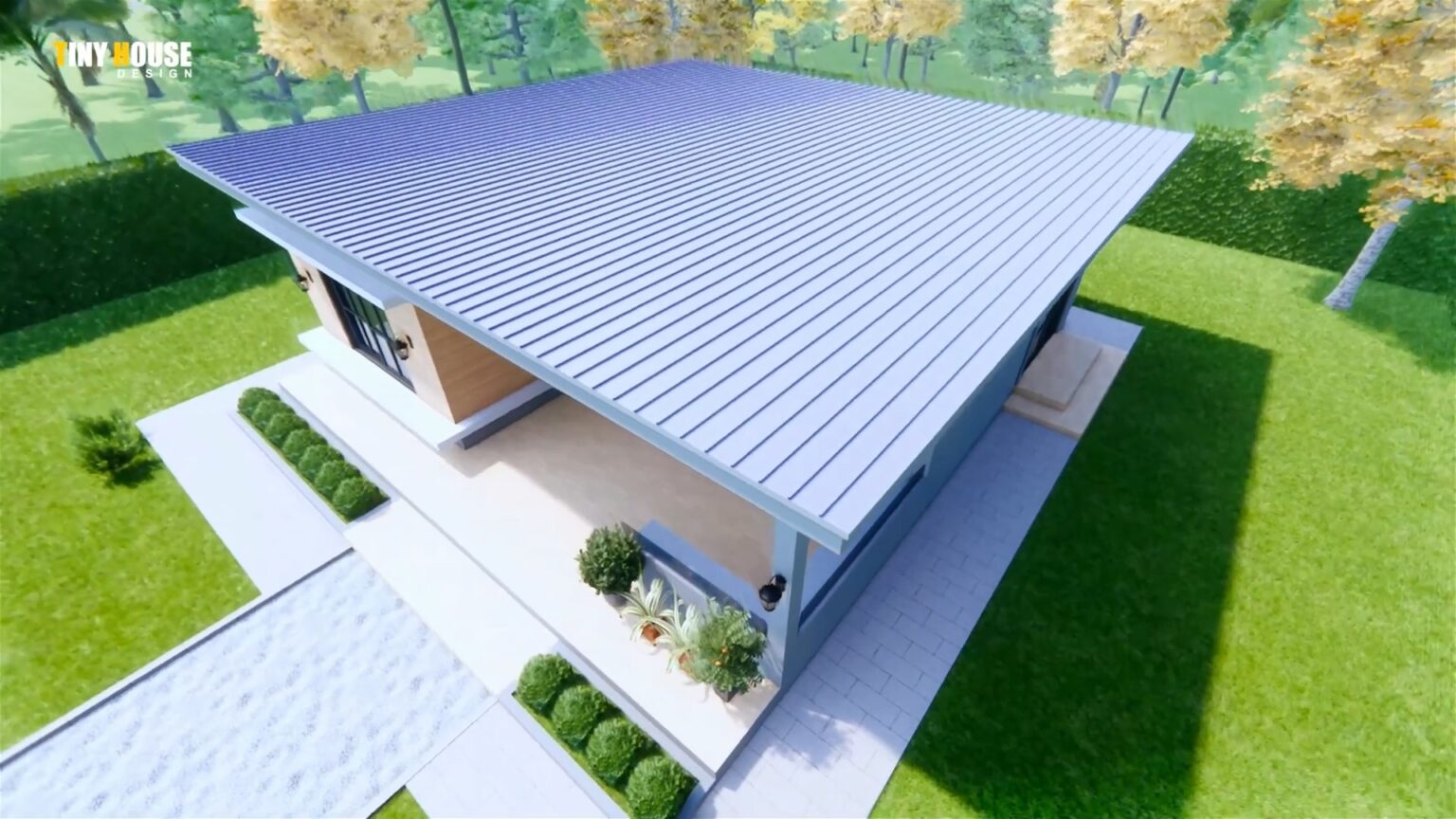 Beautiful Small House 9x9 m House Design 2 Bedrooms - House Plans 3D