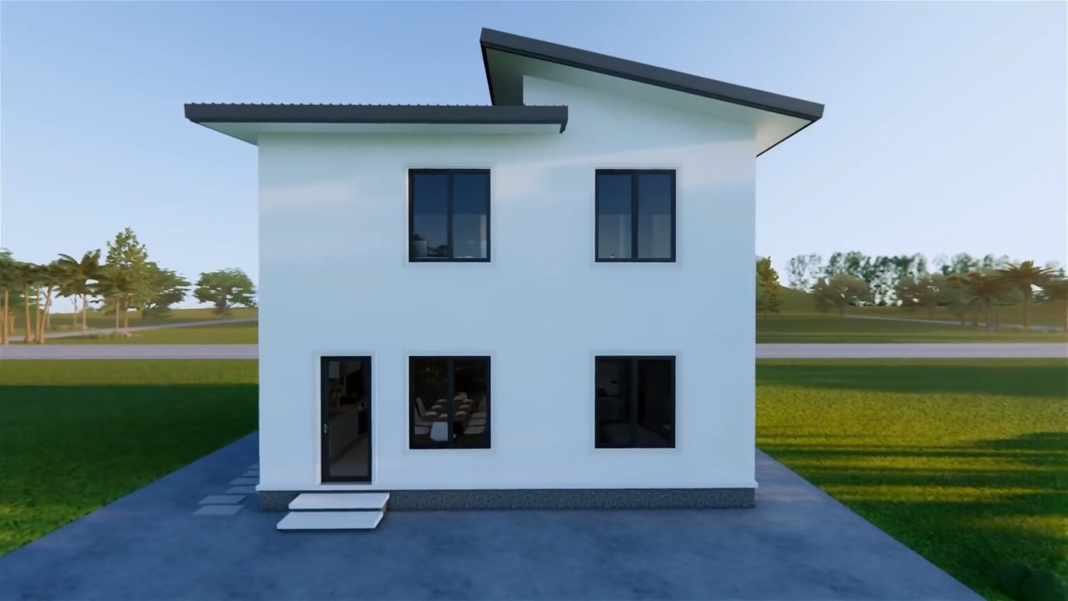 House Design 2 Storey 8.50m x 10m (85 sqm) 4 Bedrooms - House Plans 3D