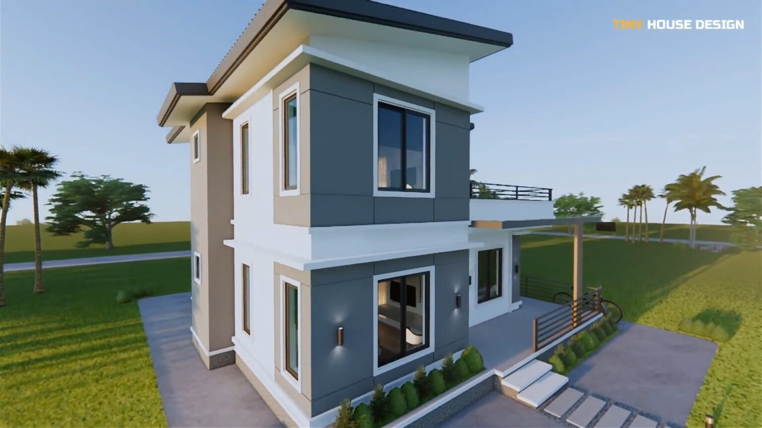 House Design 2 Storey 8.50m x 10m (85 sqm) 4 Bedrooms - House Plans 3D