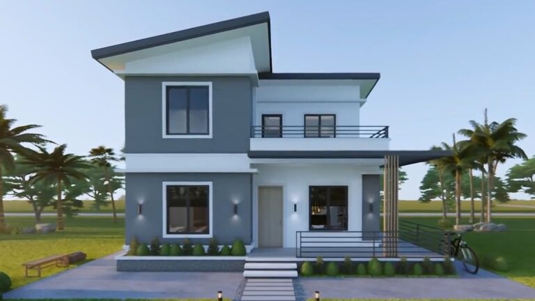 House Design 2 Storey 8.50m x 10m (85 sqm) 4 Bedrooms - House Plans 3D