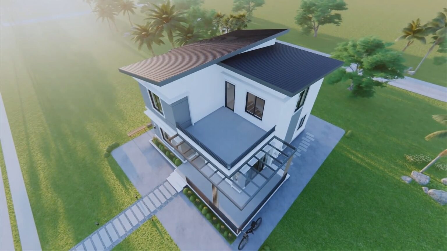 House Design 2 Storey 8.50m x 10m (85 sqm) 4 Bedrooms - House Plans 3D