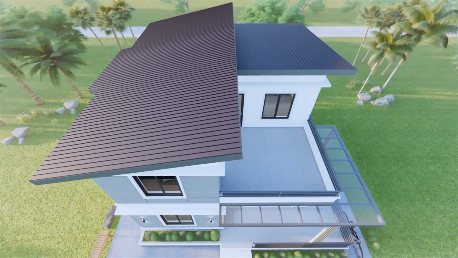 House Design 2 Storey 8.50m x 10m (85 sqm) 4 Bedrooms - House Plans 3D