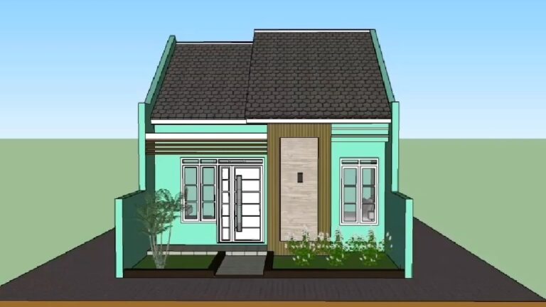 20x40 Small Block House Designs 6x12 Meter 2 Bed 1 bath - House Plans 3D