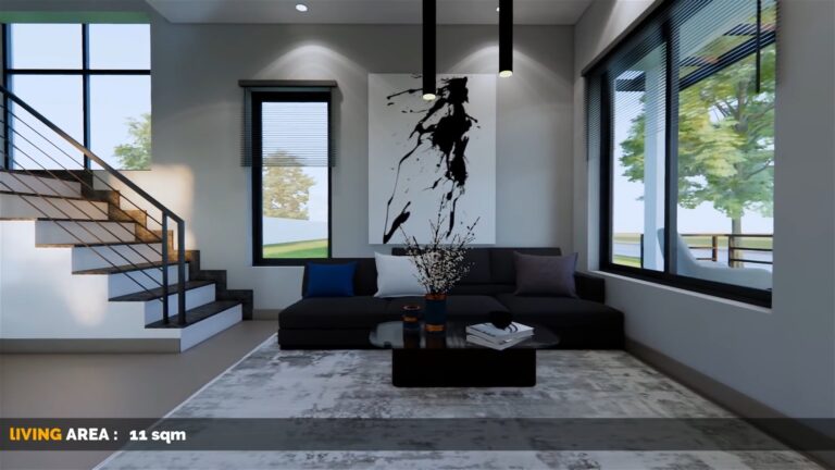 23x25 Small House Design 7x7.5m 4 Bedrooms 2 Baths - House Plans 3D