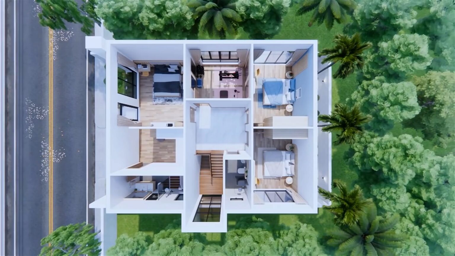 30x36 House Design Plans 9x11 Meter Modern House 4 Beds 4 Baths - House ...