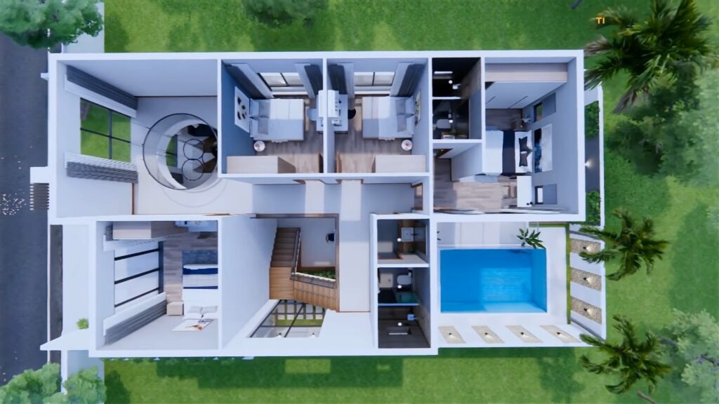 30x53 House Design Modern 9x16 House 2 Storey 5 Beds 4 Baths - House ...