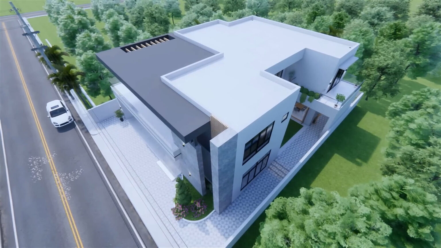 3d Home Plan 49x56 Feet House Design 15x17 M 5 Bed 8 Bath - House Plans 3D