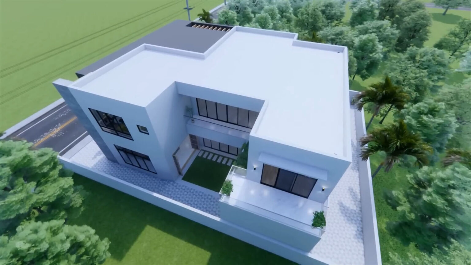 3d Home Plan 49x56 Feet House Design 15x17 M 5 Bed 8 Bath - House Plans 3D