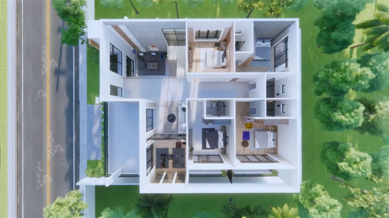 Beautiful House Design 46x53 Feet Home Design 14x16 M 5 Bed 7 Bath ...