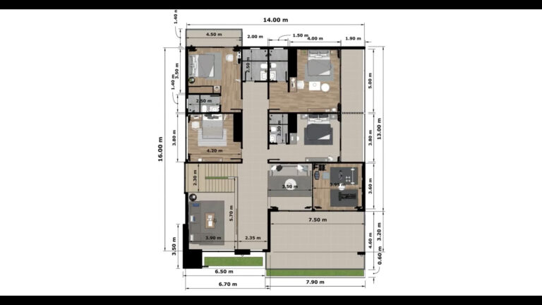 Beautiful House Design 46x53 Feet Home Design 14x16 M 5 Bed 7 Bath ...