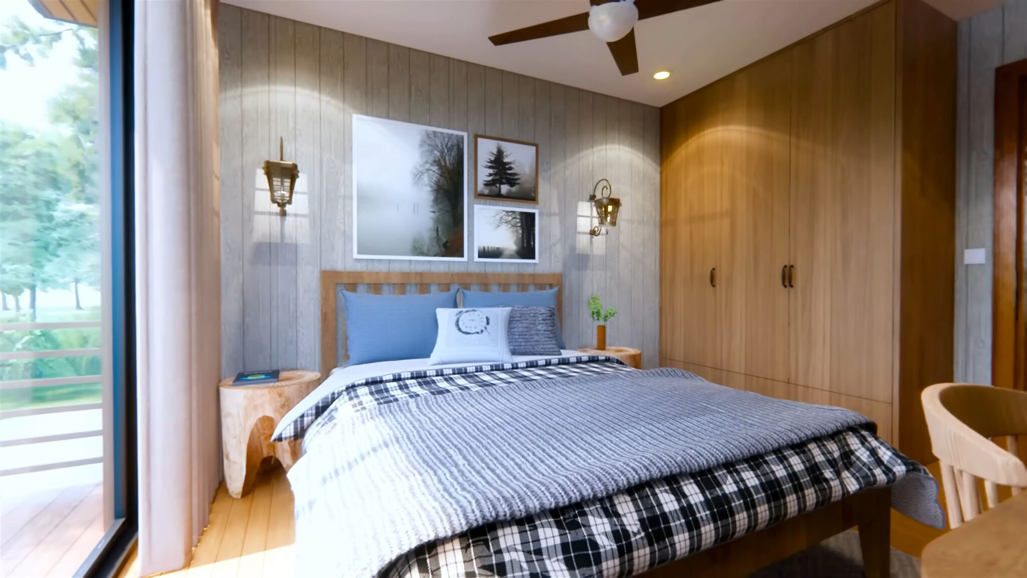 Exterior House Design 26x26 Feet 8x8 Meter 2 Beds 2 Baths Shed Roof ...