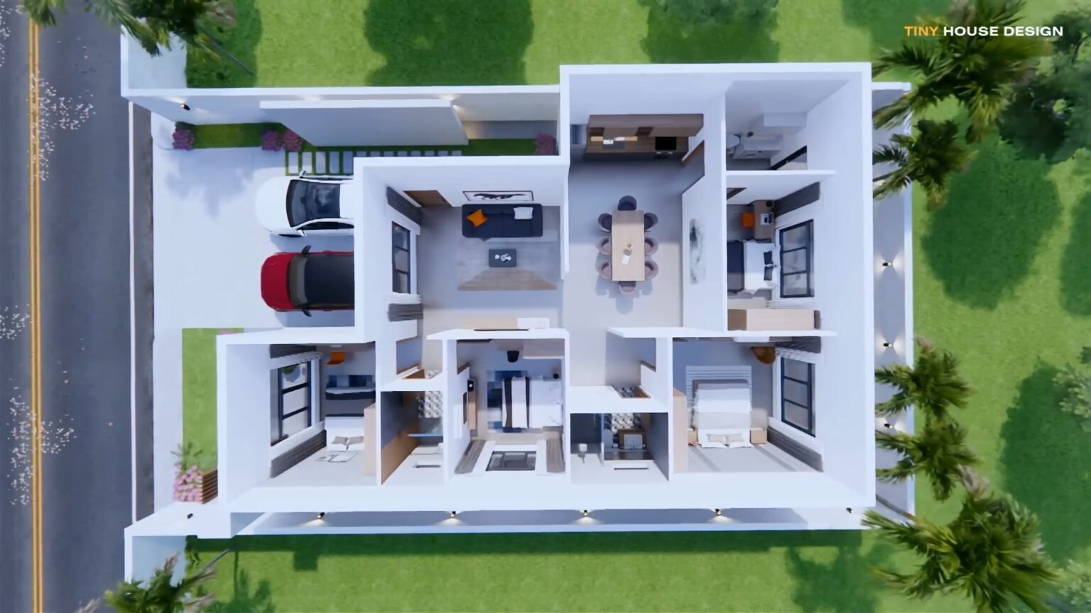 Home Design 3D 33x49 Feet House Plan 10x15 Meter 4 Beds 2 Baths - House ...