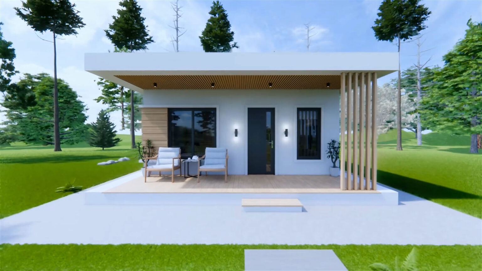 Small House Design 20x20 Feet Home Design Plan 6x6 M 1 Bed 1 Bath ...