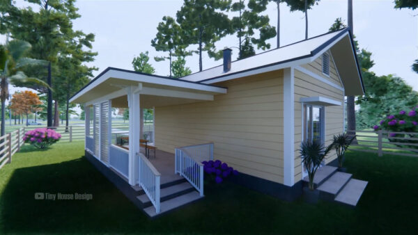 Simple House Design 6x9 with 2 Bedroom - House Plans 3D