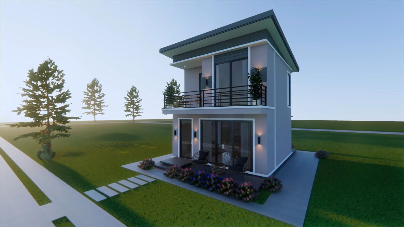 Small House Design 18x18 Feet Home Design 5.5x5.5 M 2 Bed 1 Bath ...