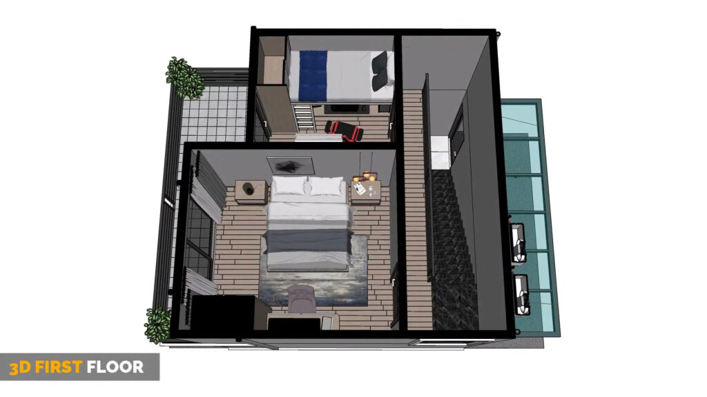 Small House Design 18x18 Feet Home Design 5.5x5.5 M 2 Bed 1 Bath ...