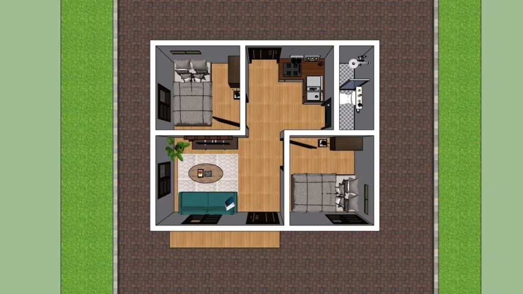 Small House Design 6x5 Meter Home Plan 20x17 Feet - House Plans 3D
