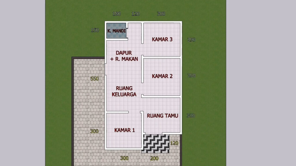 Small House Design 6x10 Meter 20x33 Feet 3 Bed 1 bath - House Plans 3D