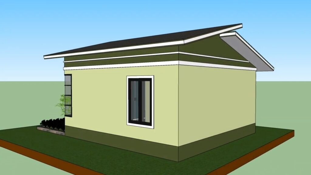 Small Simple House 20x20 Feet Home Design 6x6 Meter 2 Beds - House Plans 3D