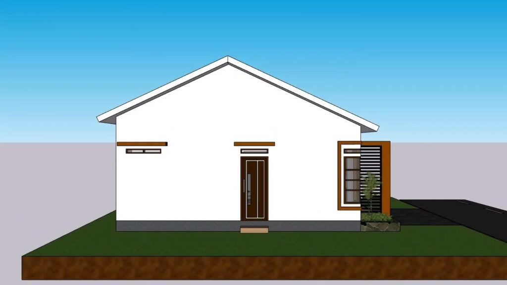 Small Simple House 5x9 Meter Home Plan 17x30 Feet 2 Bed - House Plans 3D