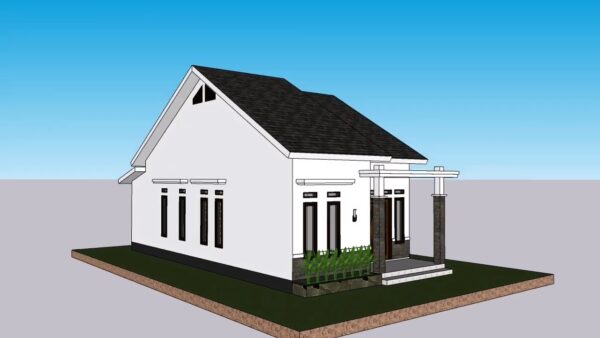 Simple House Design 6x12 Meter Home Plan 20x39 Feet 3 Bed - House Plans 3D