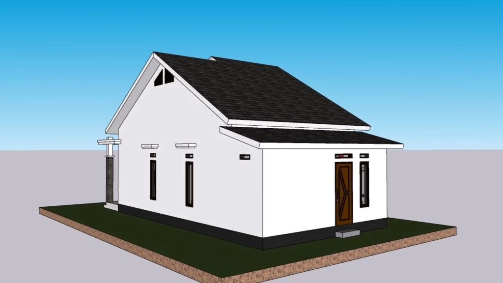 Simple House Design 6x12 Meter Home Plan 20x39 Feet 3 Bed - House Plans 3D