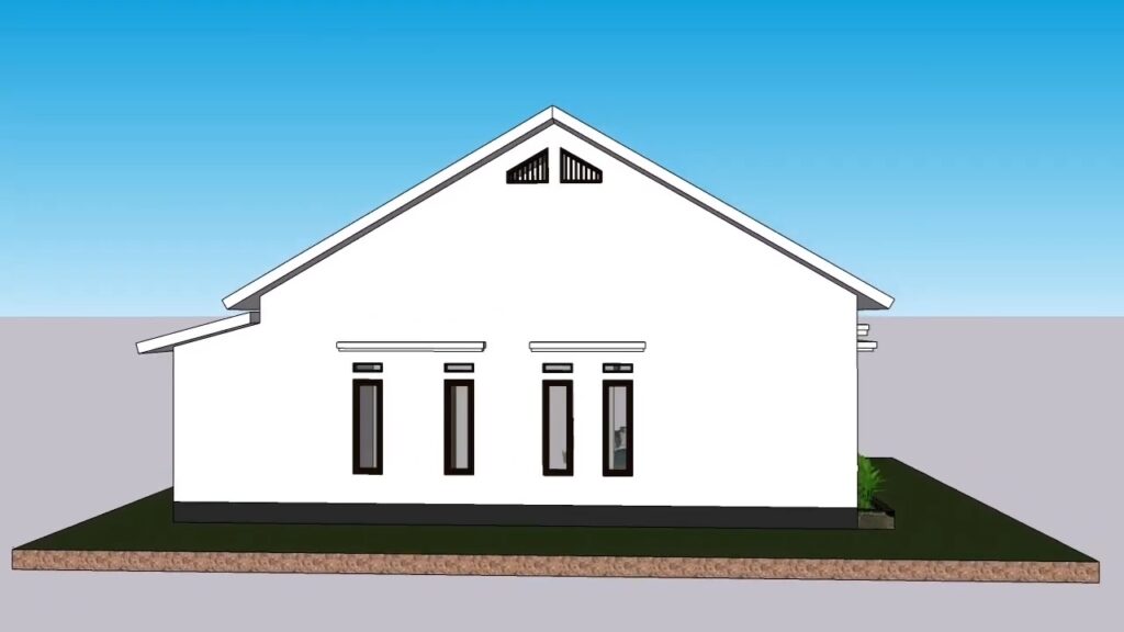 Simple House Design 6x12 Meter Home Plan 20x39 Feet 3 Bed - House Plans 3D