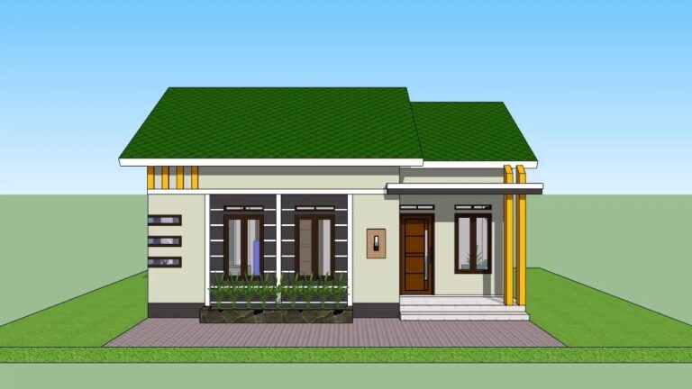 Simple House Design 9x7 Meter Home Plan 30x23 Feet 3 Bed - House Plans 3D