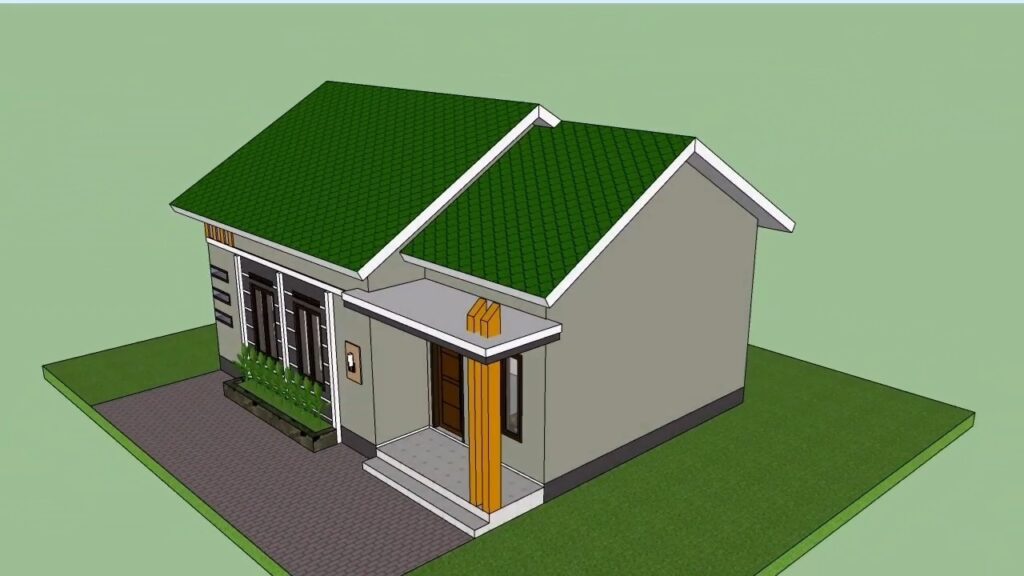 Simple House Design 9x7 Meter Home Plan 30x23 Feet 3 Bed - House Plans 3D