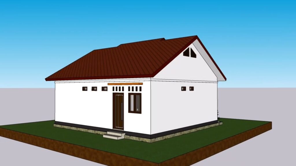 Simple House Design 9x9 Meter Home Plan 30x30 Feet 3 Bed - House Plans 3D