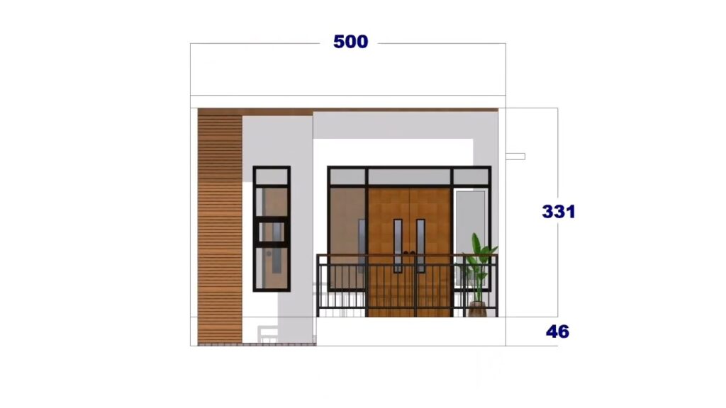 Simple House Plan 5x6 Meter Home Design 17x20 Feet 1 Bed - House Plans 3D