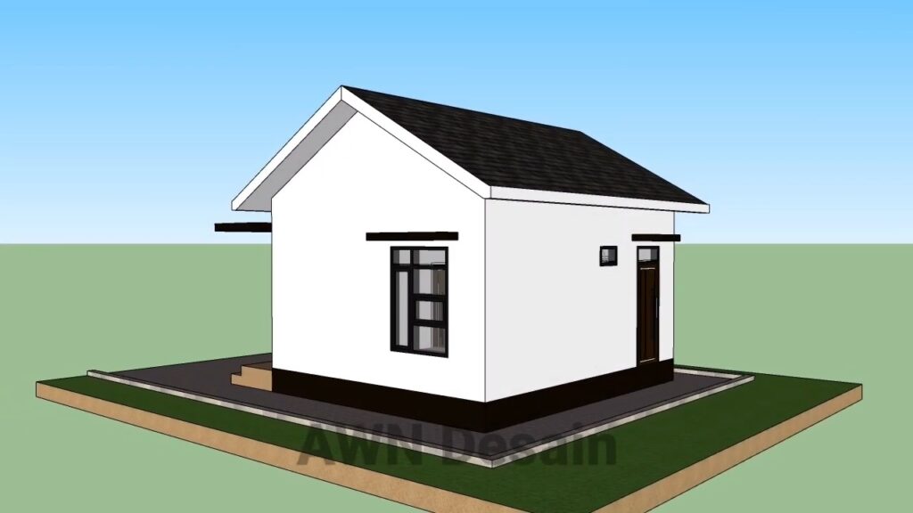 Simple House Plan 6x6 Meter Home Design 20x20 Feet 2 Bed - House Plans 3D