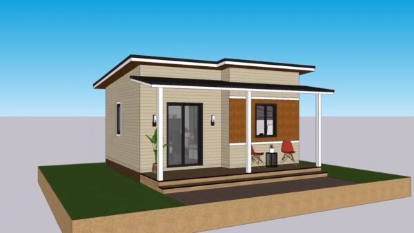 Small House Design 6x6 Meter Home Design 20x20 Feet 1 Bed - House Plans 3D