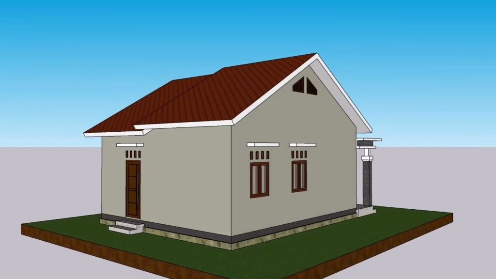 Small House Design 7x9 Meter Home Plan 23x29 Feet 3 Beds - House Plans 3D