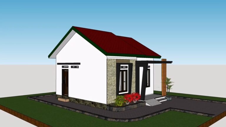 Small House Plan 6x6 Meter Home Design 20x20 Feet 2 Beds - House Plans 3D