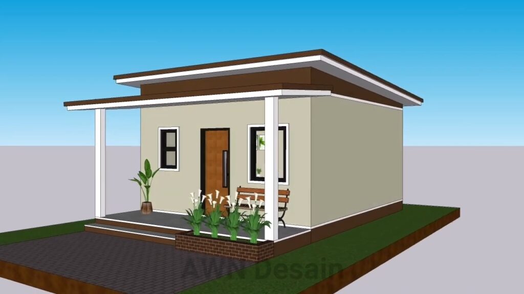 Small Simple House 5x6 Meter Home Plan 17x20 Feet 1 Bed - House Plans 3D