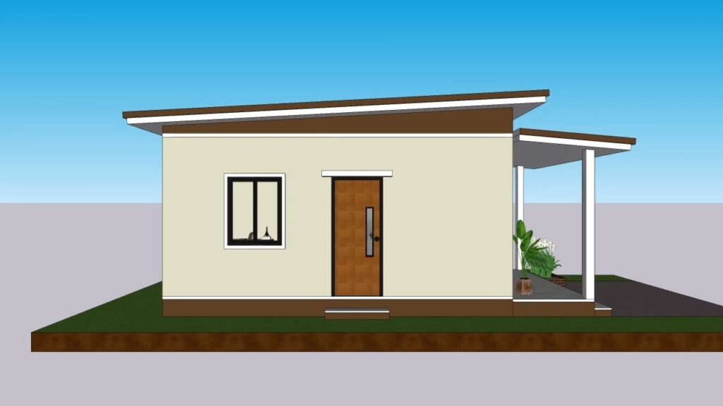 Small Simple House 5x6 Meter Home Plan 17x20 Feet 1 Bed - House Plans 3D