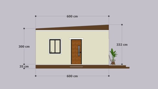 Small Simple House 5x6 Meter Home Plan 17x20 Feet 1 Bed - House Plans 3D