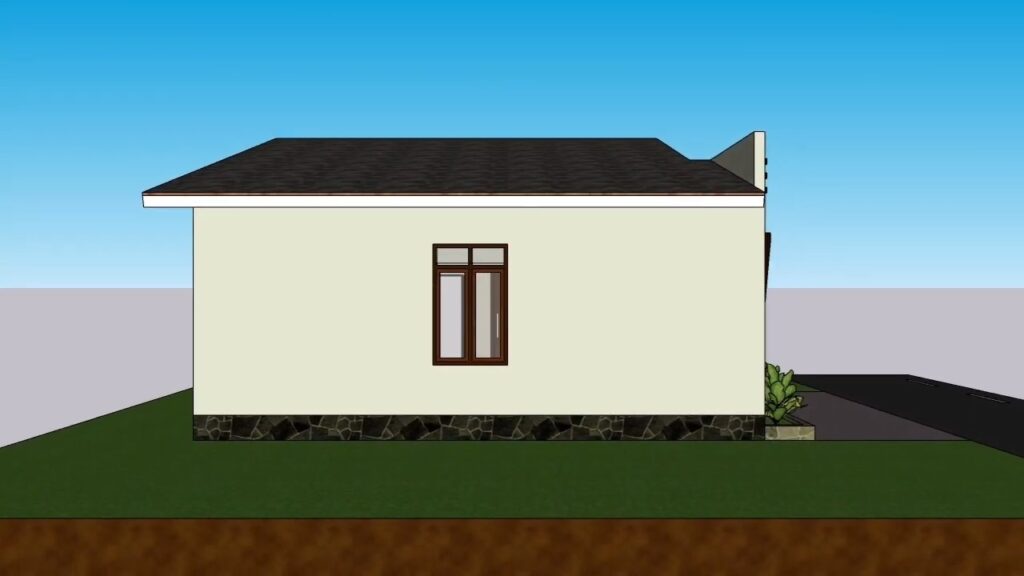 Small Simple House 7x8 Meter Home Design 23x26 Feet 3 Bed - House Plans 3D
