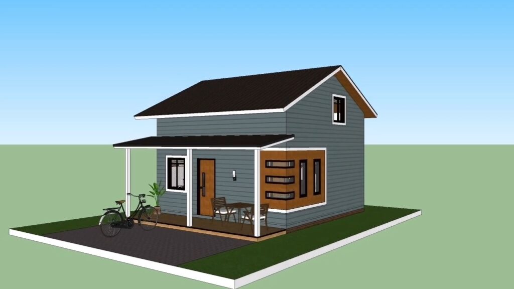Tiny House Plan 7x6 Meter Home Design 23x20 Feet 3 Beds - House Plans 3D